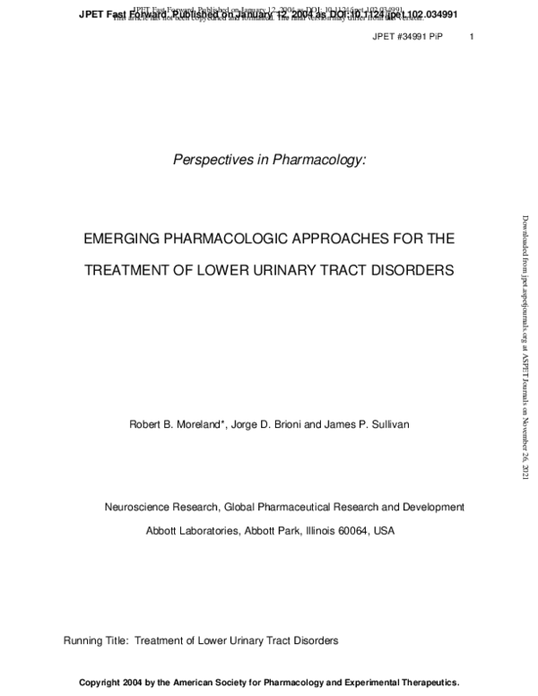 (PDF) Emerging Pharmacologic Approaches for the Treatment of Lower ...