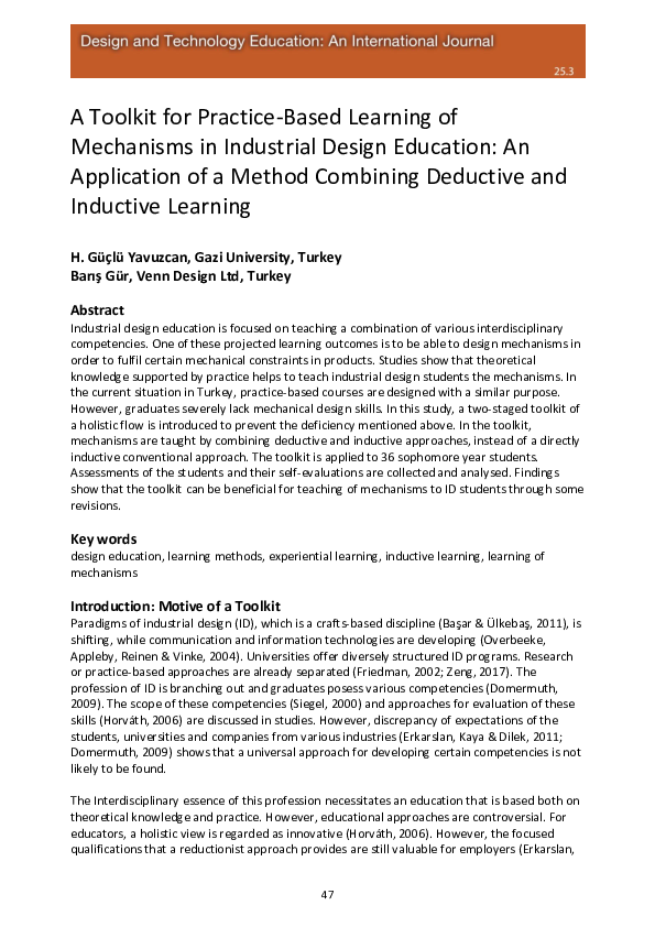 (PDF) A Toolkit for Practice-Based Learning of Mechanisms in Industrial ...