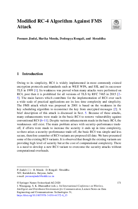 (PDF) Modified RC-4 Algorithm Against FMS Attack