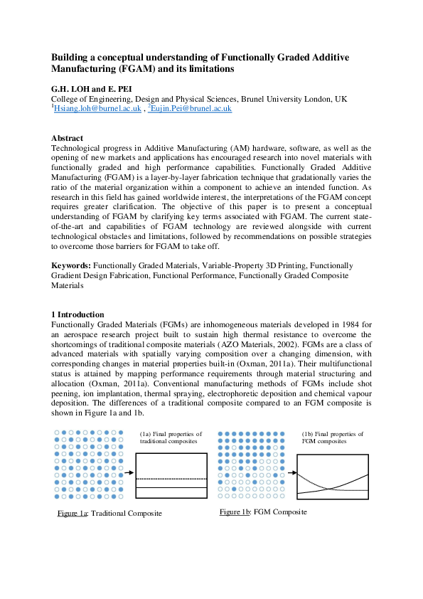 Pdf Building A Conceptual Understanding Of Functionally Graded Additive Manufacturing