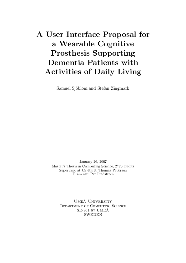 (PDF) A User Interface Proposal for a Wearable Cognitive Prosthesis ...