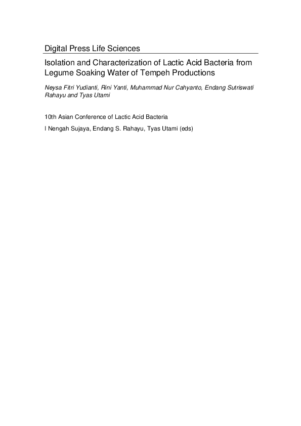 Pdf Isolation And Characterization Of Lactic Acid Bacteria From
