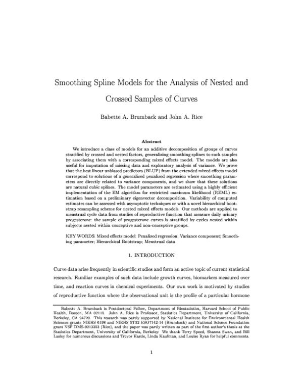 (PDF) Smoothing Spline Models for the Analysis of Nested and Crossed ...