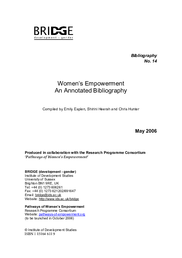 (PDF) Pathways of Women’s Empowerment