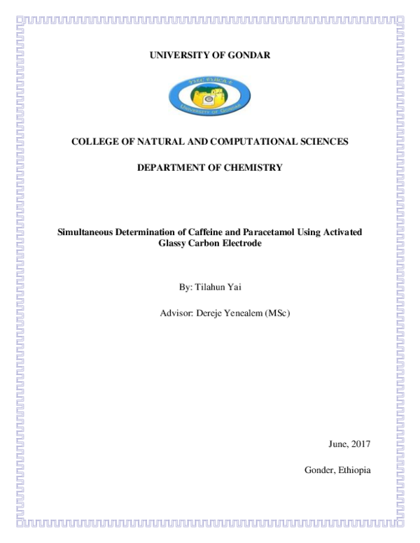 Pdf Simultaneous Determination Of Caffeine And Paracetamol Using Activated Glassy Carbon Electrode