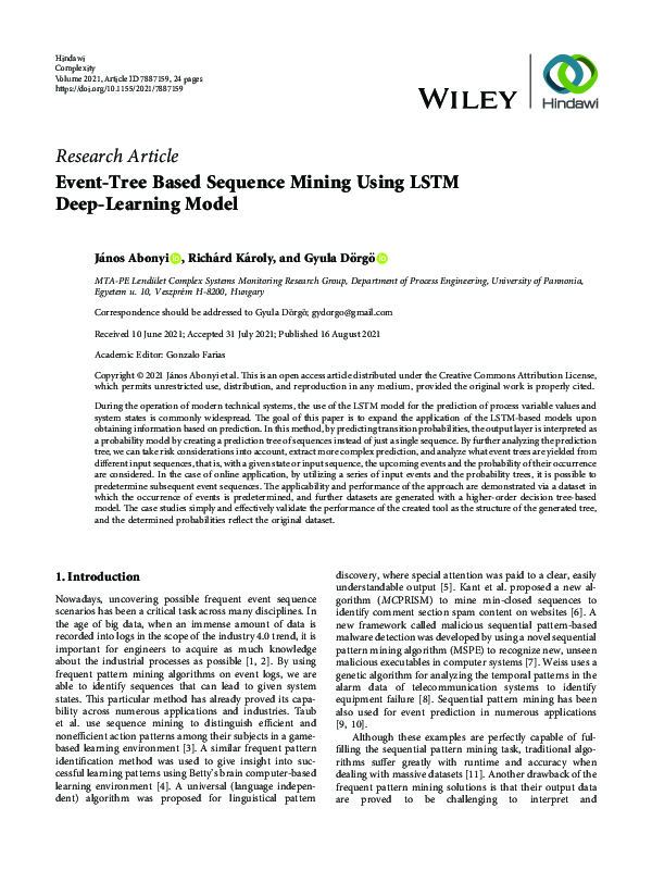 (PDF) Event-Tree Based Sequence Mining Using LSTM Deep-Learning Model