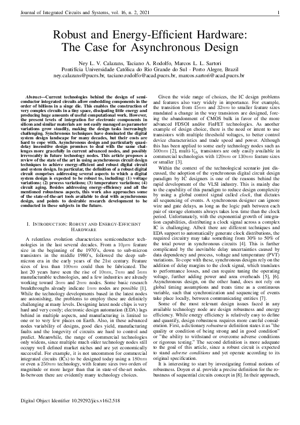 (PDF) Robust and Energy-Efficient Hardware: The Case for Asynchronous ...