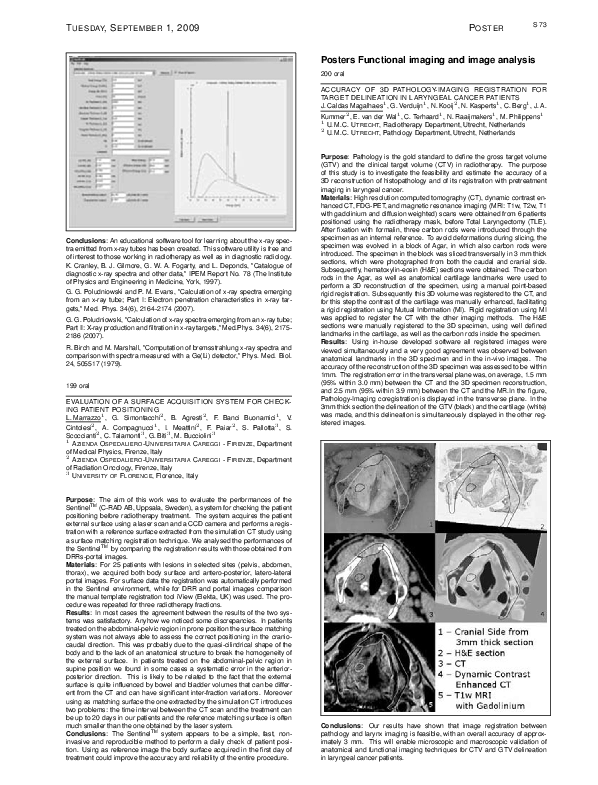 (PDF) Evaluation of a Surface Acquisition System for Checking Patient Positioning | Stefania ...