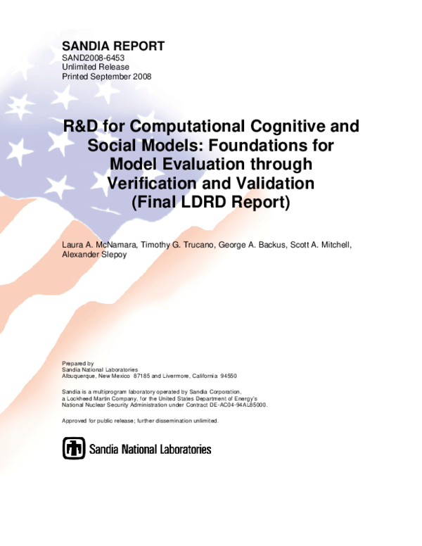 (PDF) R for computational cognitive and social models : foundations for model evaluation through ...