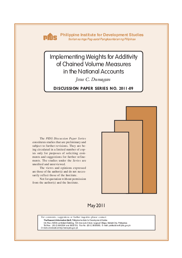 (PDF) Implementing Weights for Additivity of Chained Volume Measures in ...
