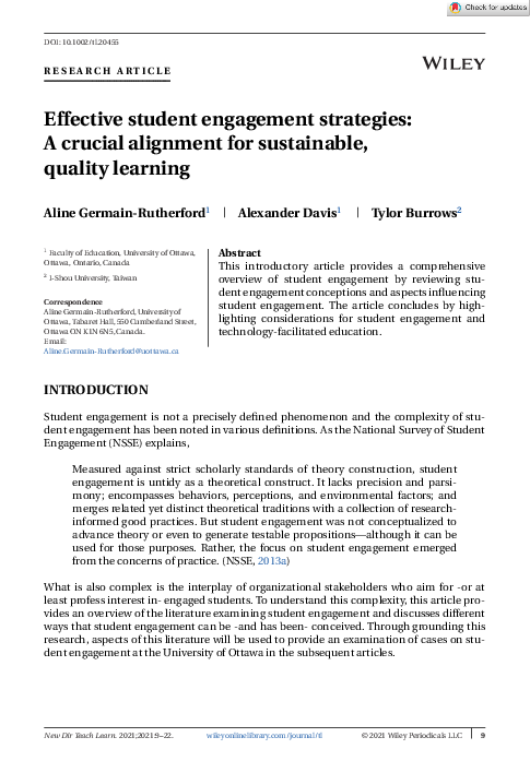 (PDF) Effective student engagement strategies: A crucial alignment for ...