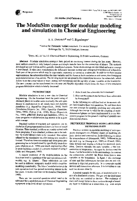 Pdf The Modusim Concept For Modular Modeling And Simulation In