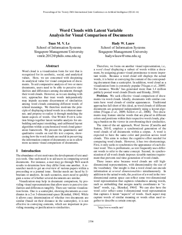 (PDF) Word Clouds with Latent Variable Analysis for Visual Comparison ...