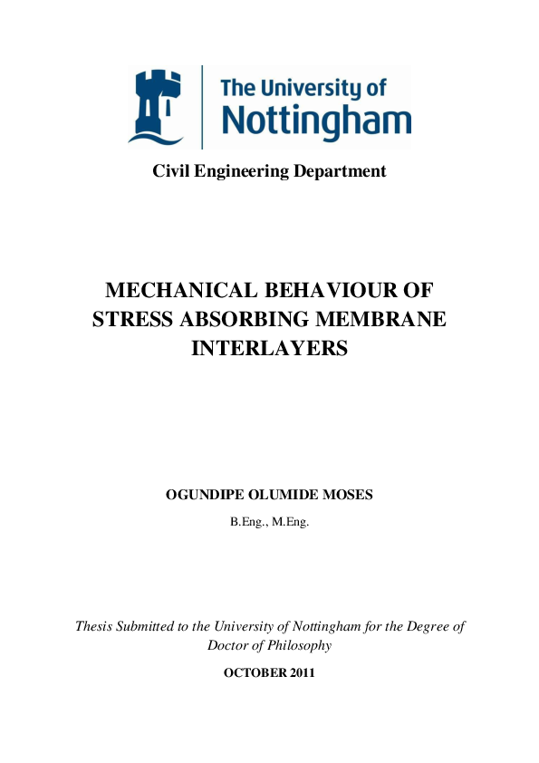 (PDF) Mechanical behaviour of stress absorbing membrane interlayers