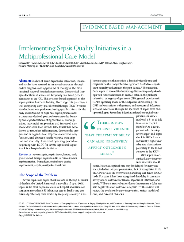 (PDF) Implementing Sepsis Quality Initiatives in a Multiprofessional ...