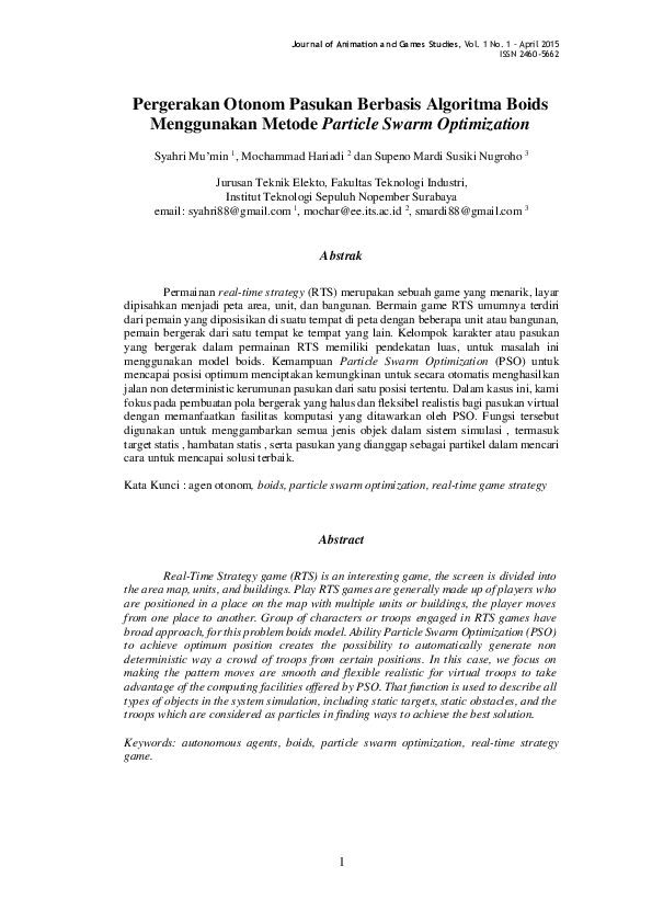 (PDF) Pergerakan Otonom Pasukan Berbasis Algoritma Boid Menggunakan Metode Particle Swarm ...