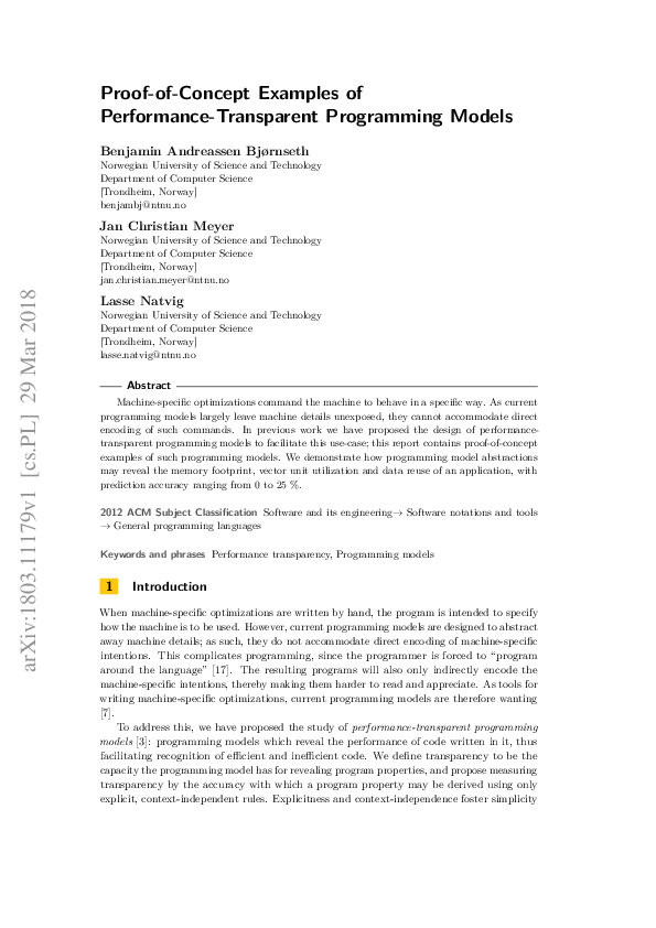 (PDF) Proof-of-Concept Examples of Performance-Transparent Programming ...