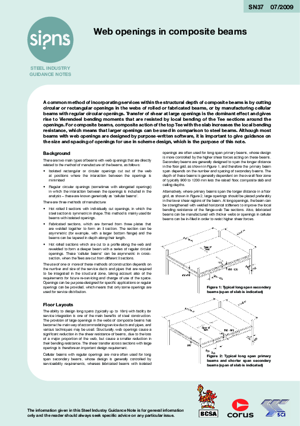 (PDF) Web Openings in Composite Beams