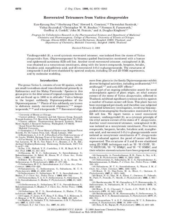 (PDF) Resveratrol Tetramers from Vatica diospyroides