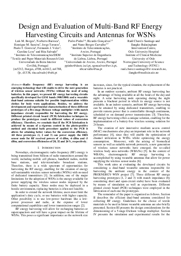 (PDF) Design and evaluation of multi-band RF energy harvesting circuits ...