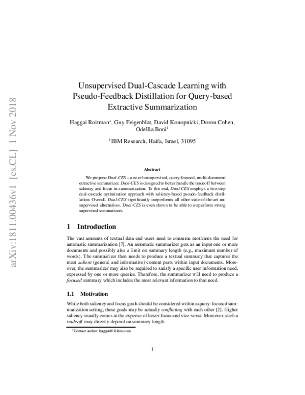 (PDF) Unsupervised Dual-Cascade Learning with Pseudo-Feedback Distillation for Query-based ...