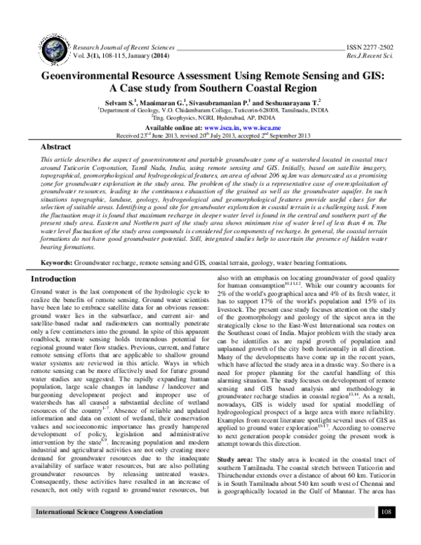 (PDF) Geoenvironmental resource assessment using remote sensing and GIS ...