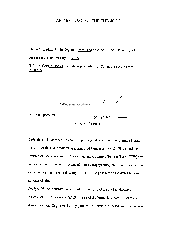 (PDF) A Comparison of Two Neuropsychological Concussion Assessment ...