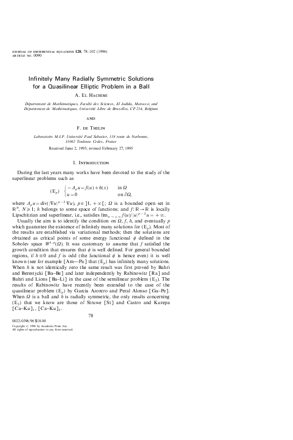 (PDF) Infinitely Many Radially Symmetric Solutions for a Quasilinear ...