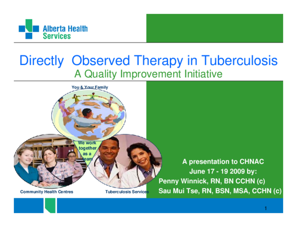 (PDF) Directly observed therapy for tuberculosis