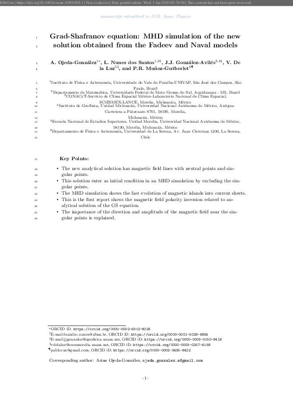 Pdf Grad Shafranov Equation Mhd Simulation Of The New Solution