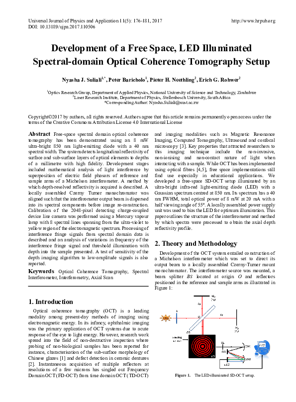 (PDF) Development of a Free Space, LED Illuminated Spectral-domain ...