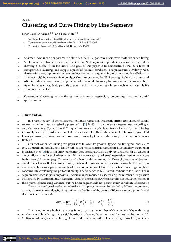 (PDF) Clustering and Curve Fitting by Line Segments