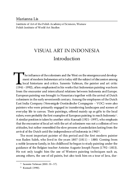 (PDF) Visual art in Indonesia. Introduction