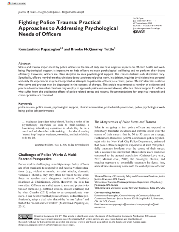 (PDF) Fighting Police Trauma: Practical Approaches to Addressing ...