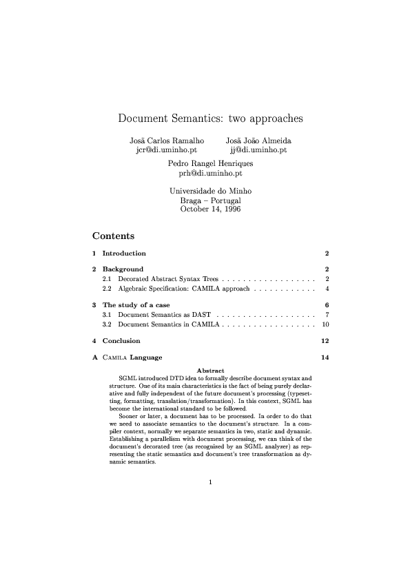 (PDF) Document Semantics: Two Approaches