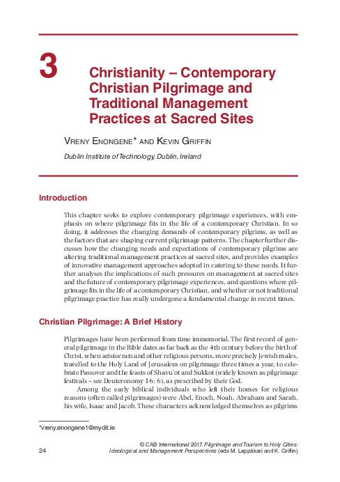 (PDF) Christianity - contemporary Christian pilgrimage and traditional ...