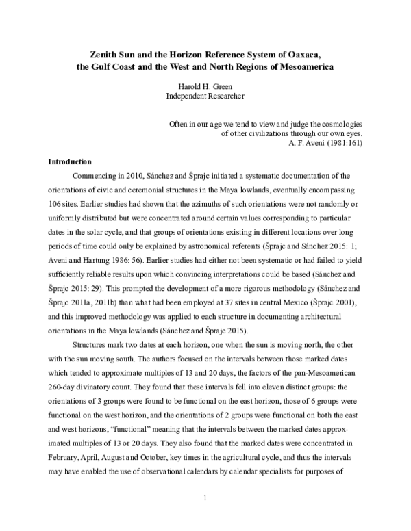(PDF) Zenith Sun and the Horizon Reference System of Oaxaca, the Gulf ...