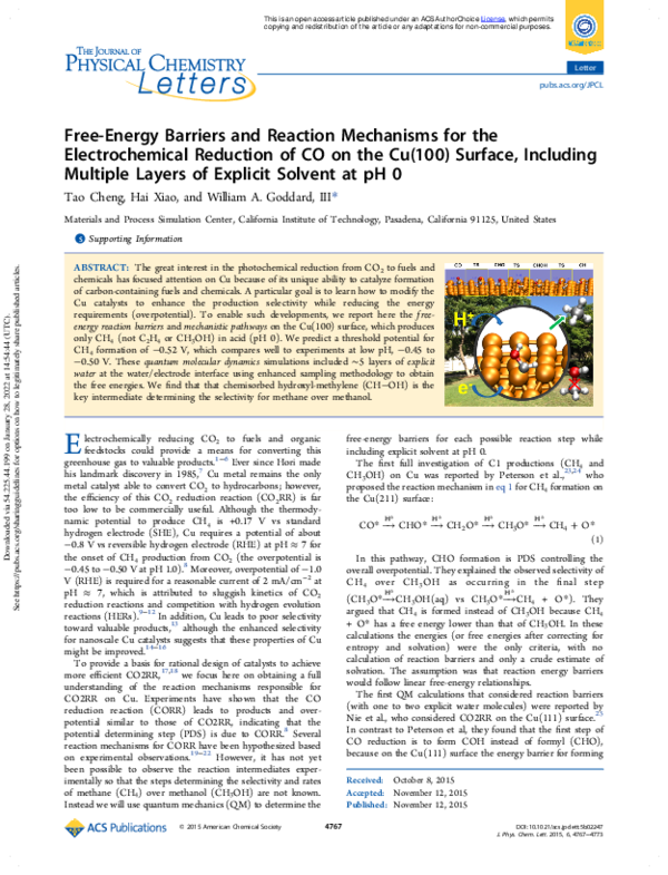 (PDF) Free-Energy Barriers and Reaction Mechanisms for the ...