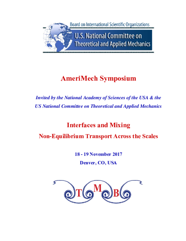 (PDF) AmeriMech Symposium Interfaces and Mixing Non-Equilibrium ...