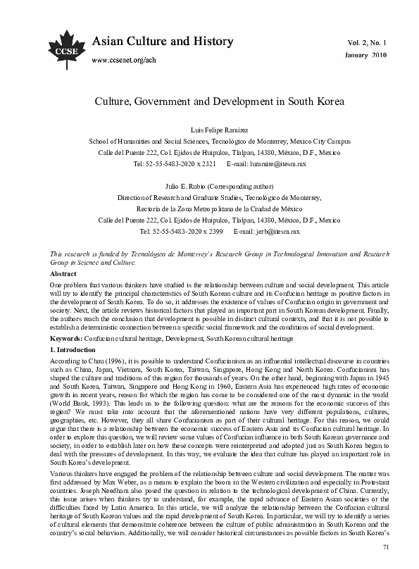 (PDF) Culture, Government and Development in South Korea