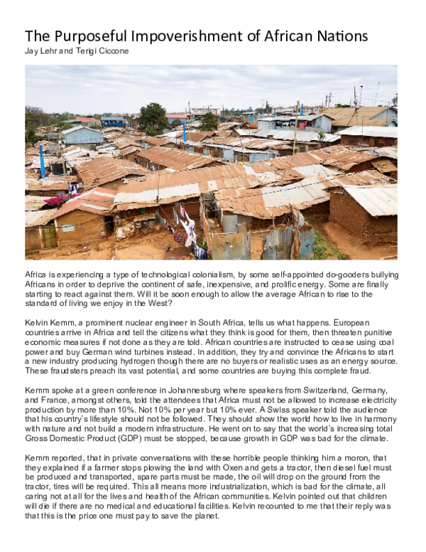 (DOC) The Purposeful Impoverishment of African Nations