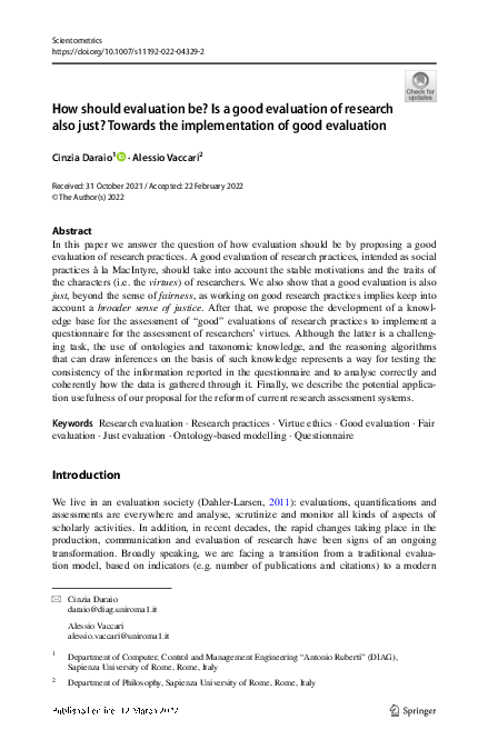 PDF How Should Evaluation Be Is A Good Evaluation Of Research Also Just Towards The PDF How Should Evaluation Be Is A Good Evaluation Of Research Also Just Towards The