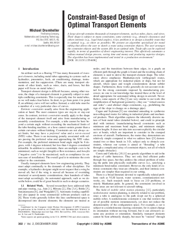 (PDF) Constraint-Based Design of Optimal Transport Elements