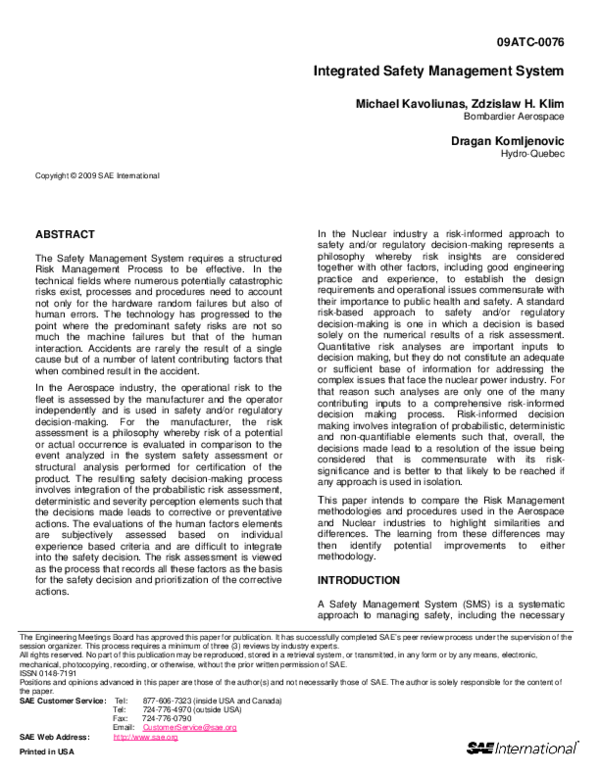 (PDF) Integrated Safety Management System