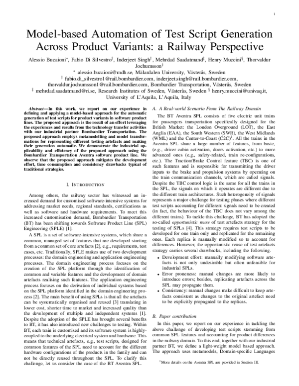 (PDF) Model-based Automation of Test Script Generation Across Product ...