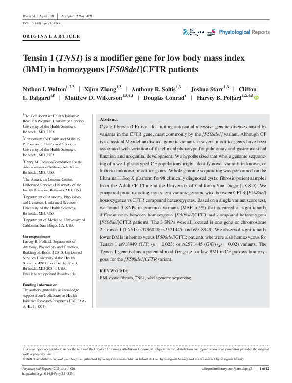 (PDF) Tensin 1 (TNS1) is a modifier gene for low body mass index (BMI ...