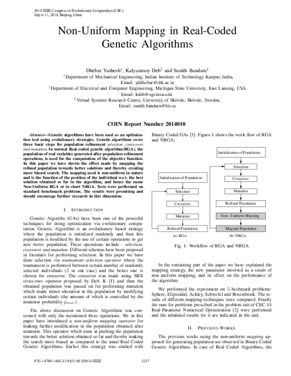 (PDF) Non-uniform mapping in real-coded genetic algorithms (PDF) Non-uniform mapping in real-coded genetic algorithms