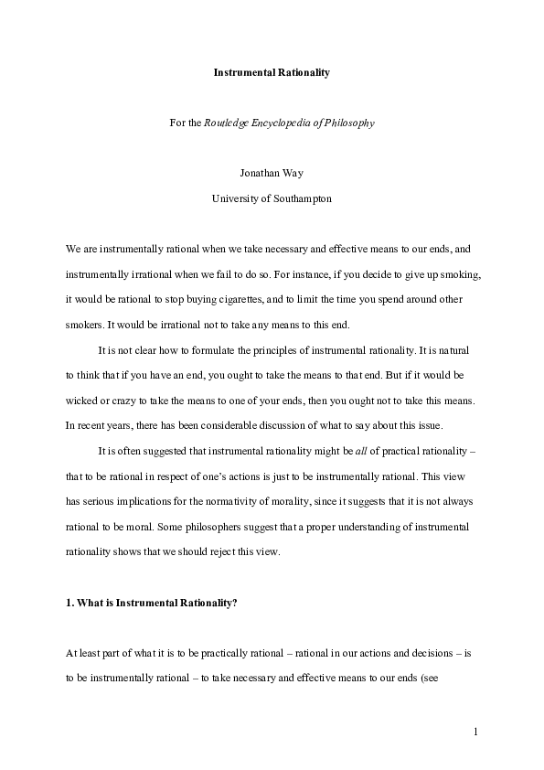 (PDF) Instrumental Rationality