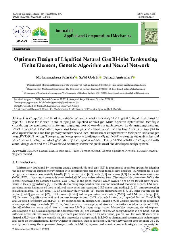 Pdf A Coupled Finite Element Genetic Algorithm Technique For Optimum 8140