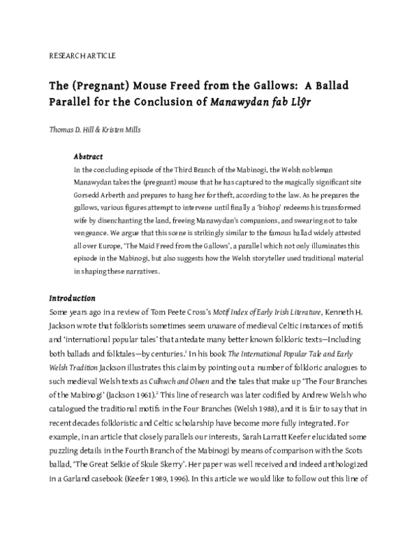 (PDF) The (Pregnant) Mouse Freed from the Gallows: A Ballad Parallel ...